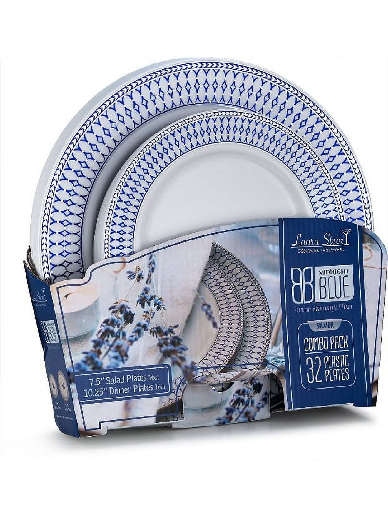 Party Source Midnight Blue Collection Dinner Plates - Walmart.com