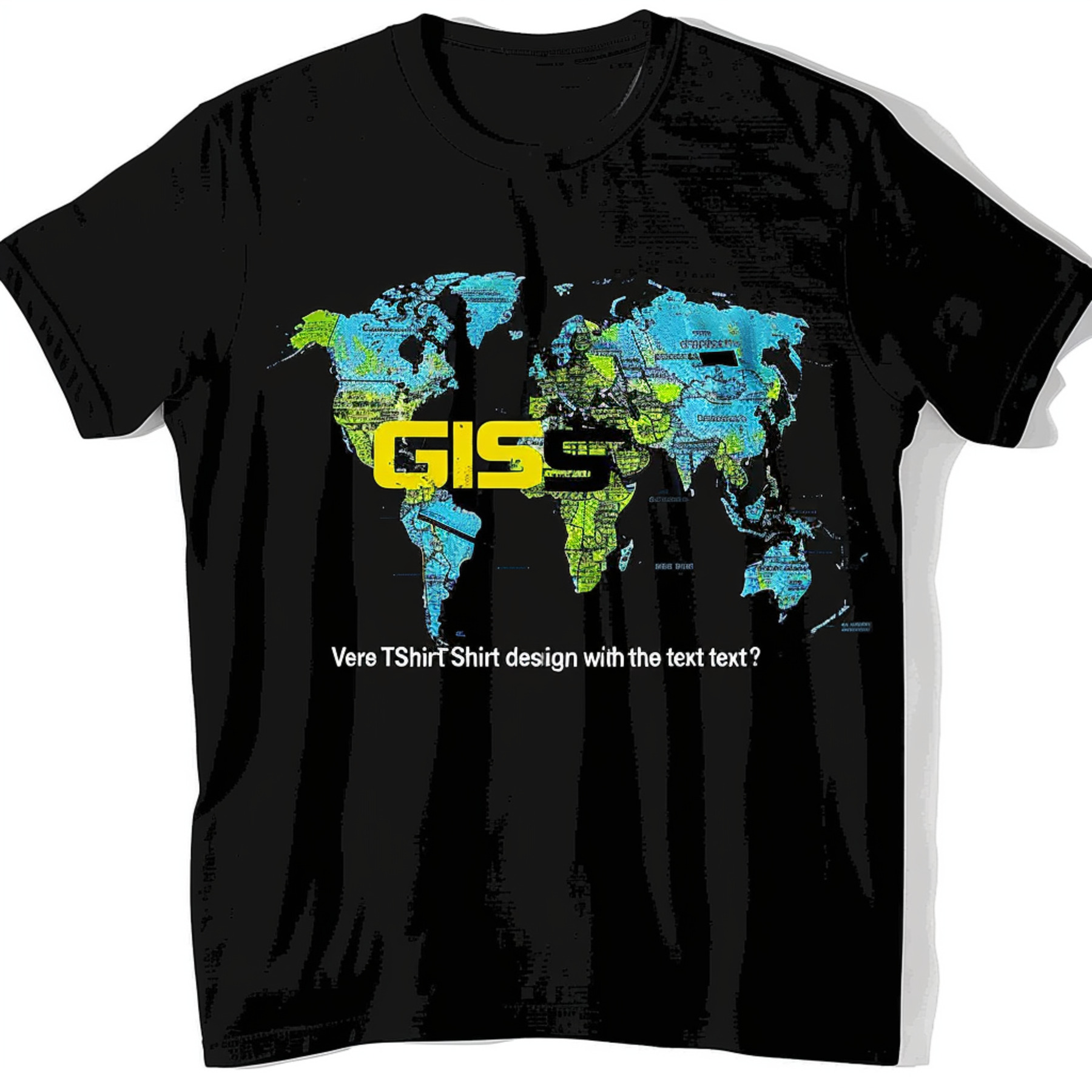 Midnight Blue & Green Gis Logo Earth Map T Shirt Geos Calcum Design ...