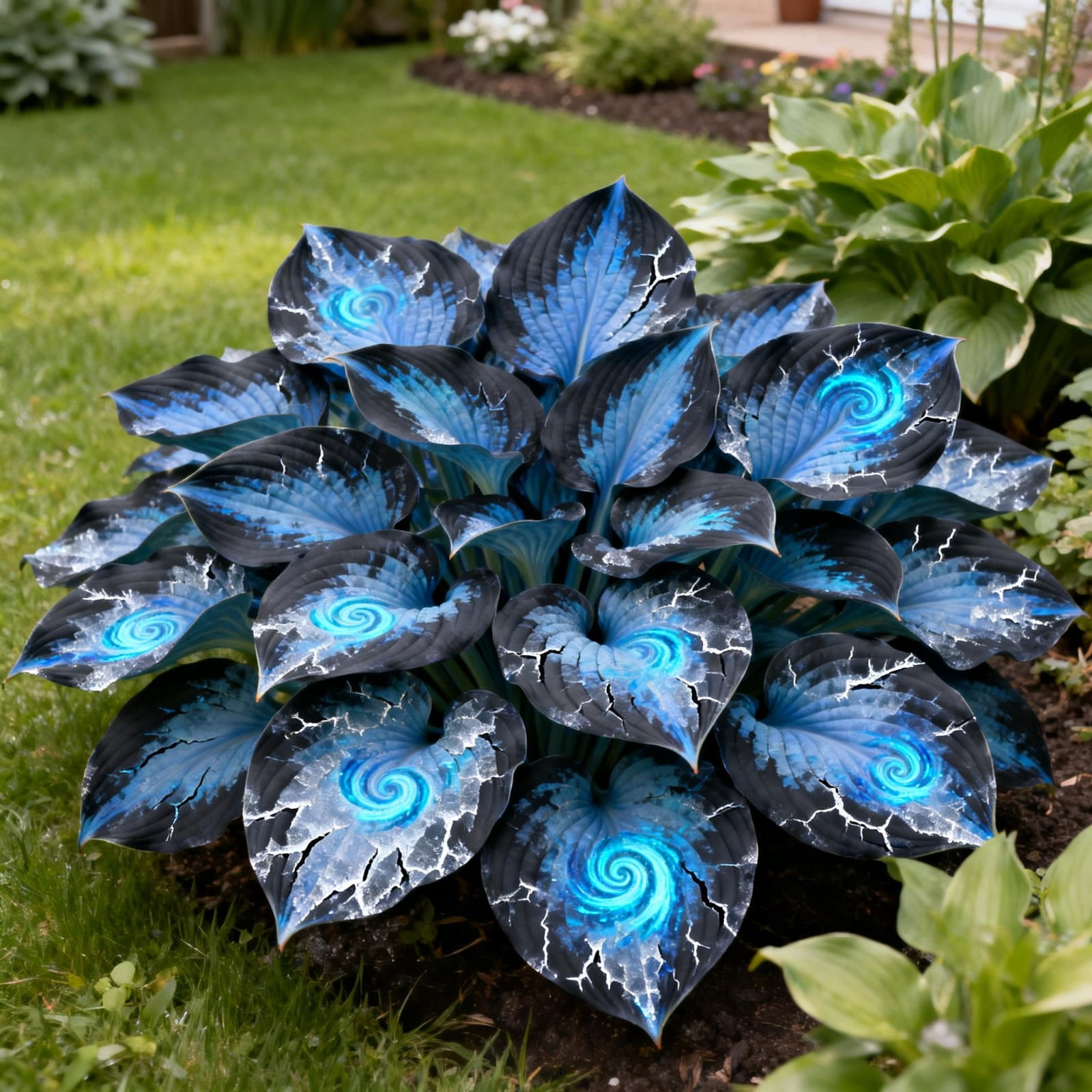 Midnight Blue Heart Hosta-Bulbs For Planting-Perennial Herbs-Premium ...