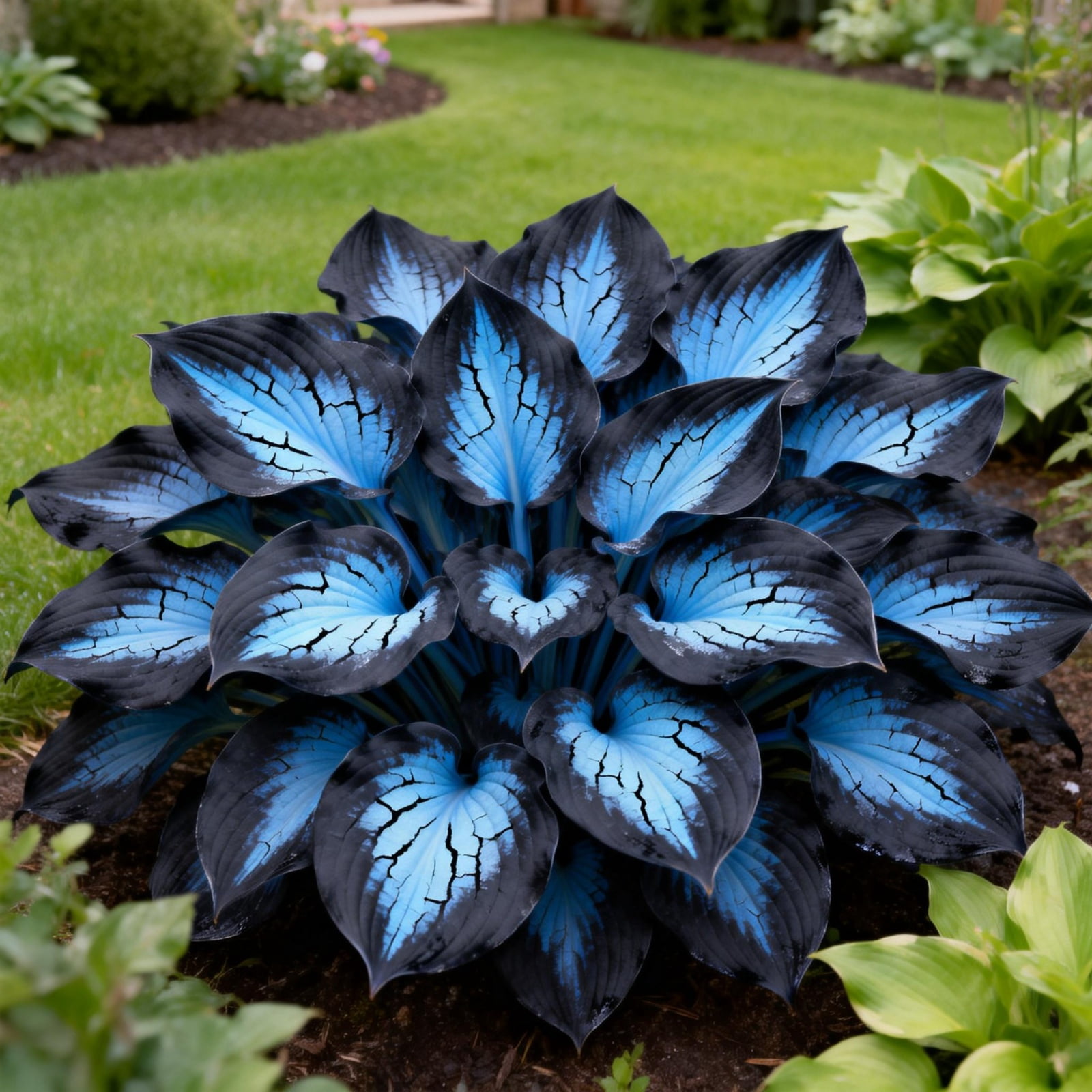 Midnight Blue Heart Hosta-Bulbs For Planting-Perennial Herbs-Premium ...