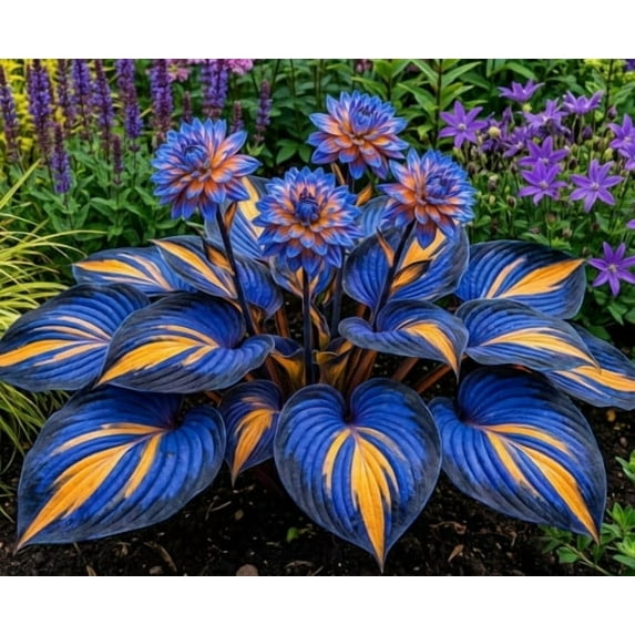 Midnight Blue Heart Hosta-Bulbs For Planting-Premium Garden Stakes ...