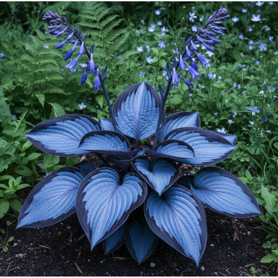 Midnight Blue Heart Hosta-Bulbs For Planting-Premium Garden Stakes ...