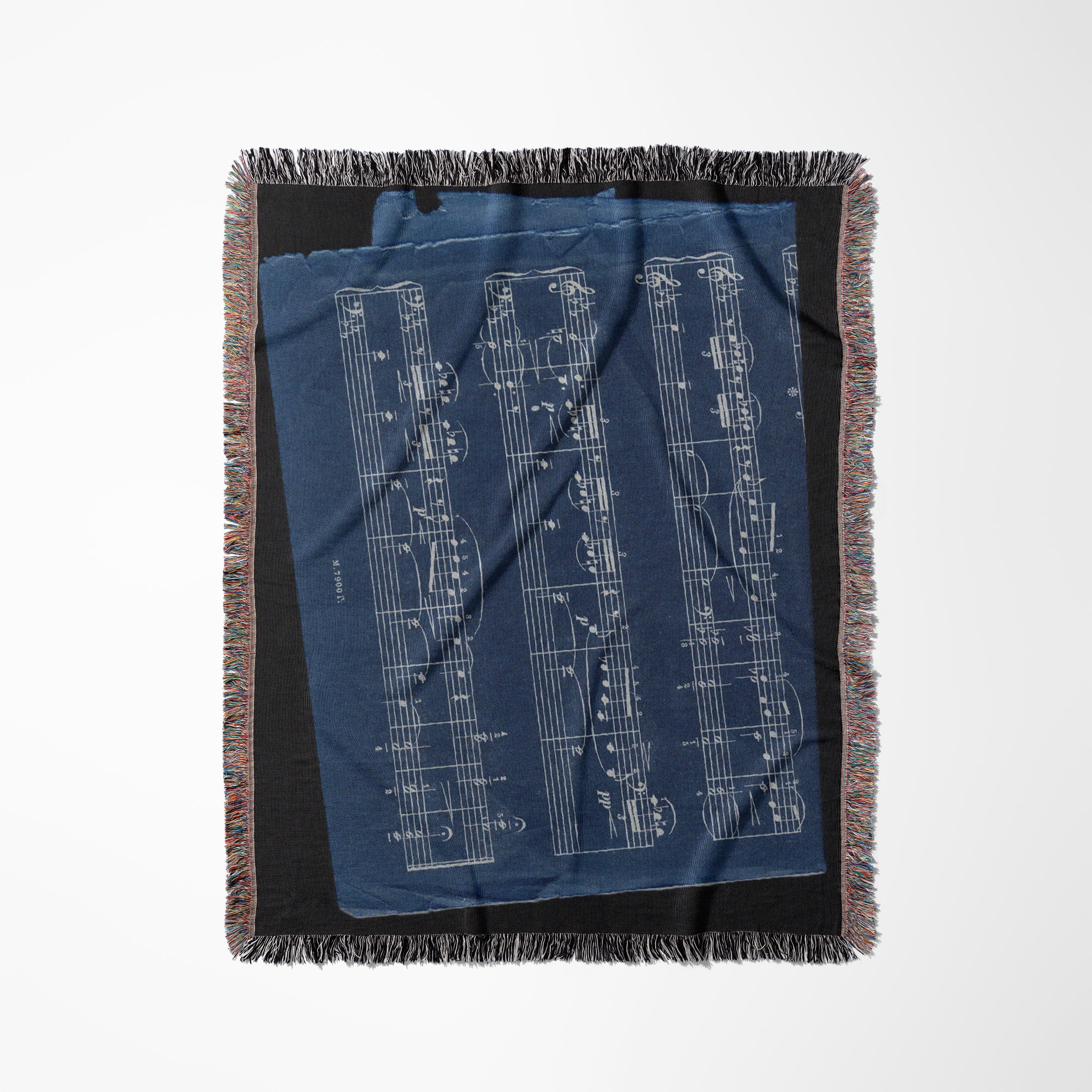 Midnight Blue Music Notes, Woven Blanket - Walmart.com