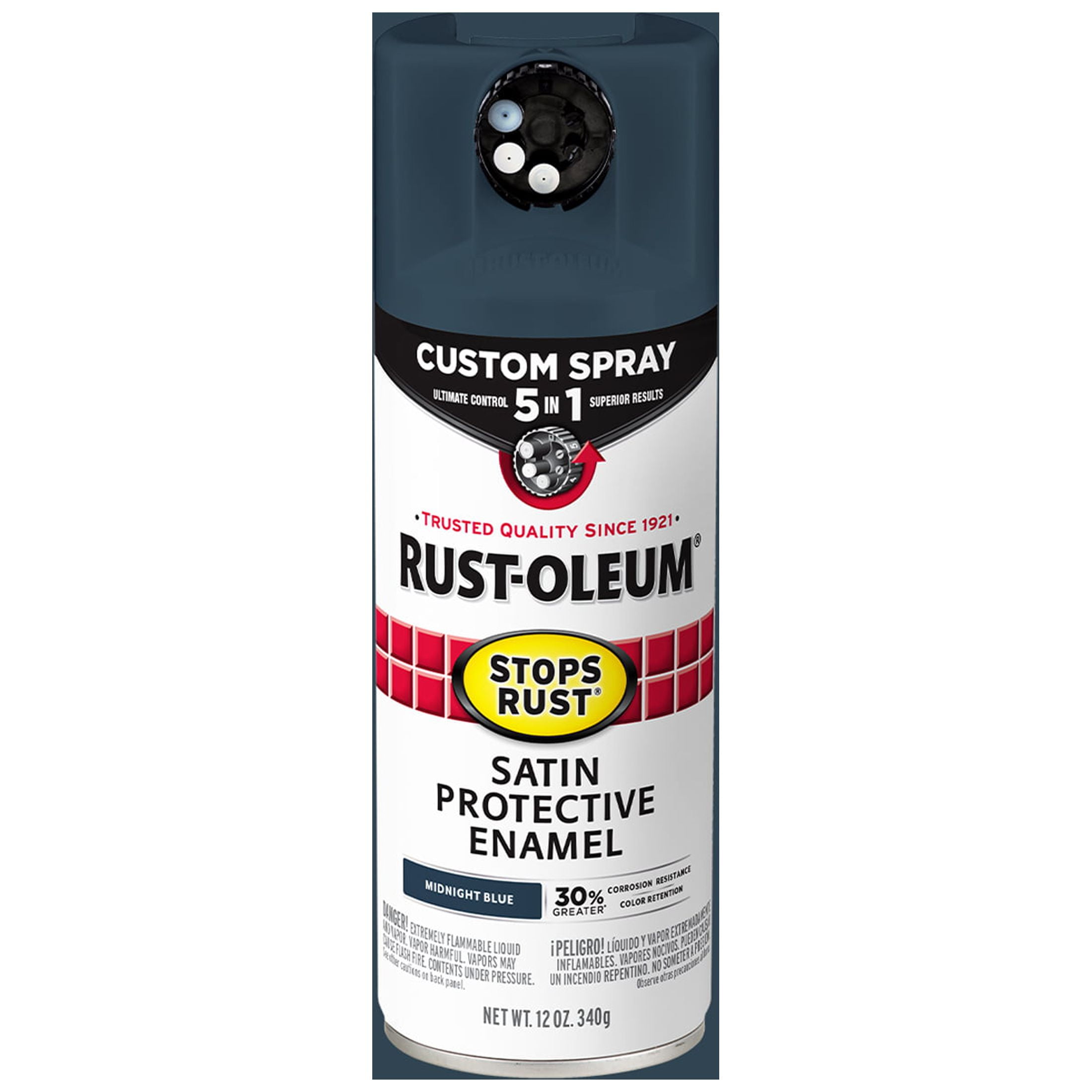 Midnight Blue, Rust-Oleum Stops Rust Custom Spray 5 in 1 Satin Spray ...