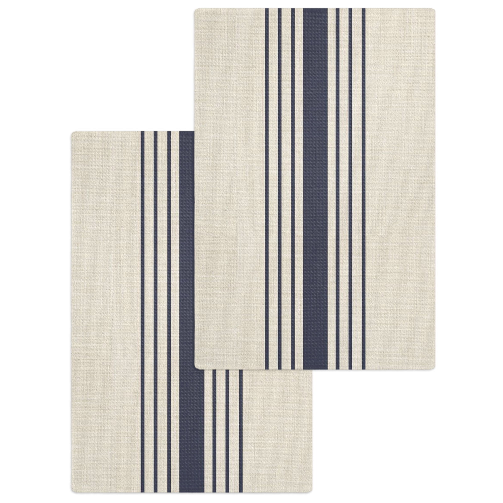 Midnight Blue Striped Kitchen Dish Towels for Drying Dishes Set of 2 ...