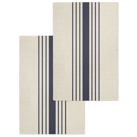 Midnight Blue Striped Kitchen Dish Towels for Drying Dishes Set of 2 ...