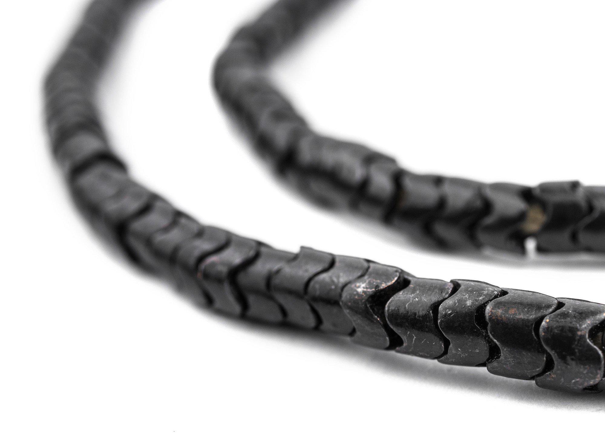 The Bead Chest Midnight Brass Snake Beads - Full Strand of Interlocking ...