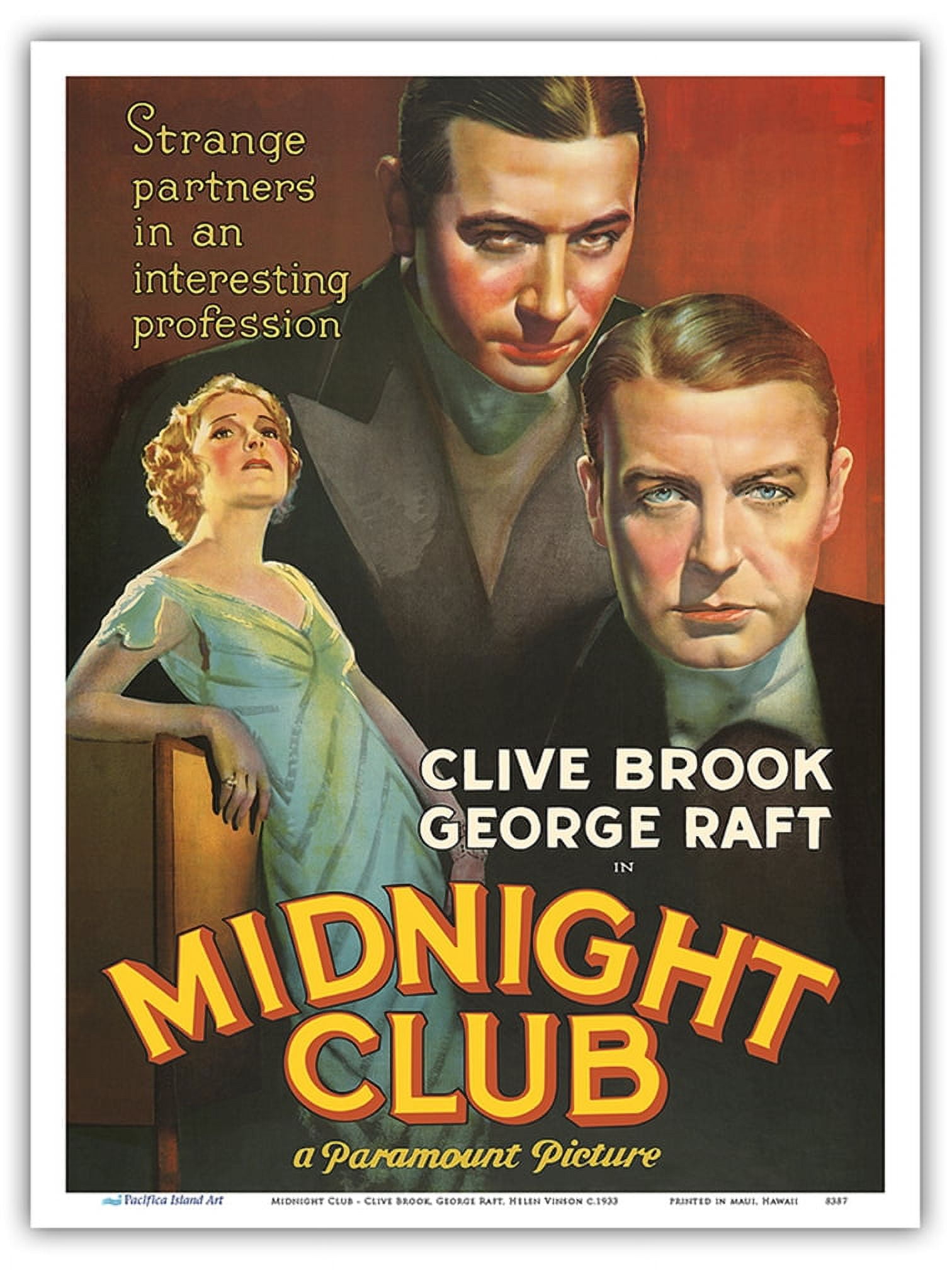 Midnight Club - Starring Clive Brook George Raft Helen Vinson - Vintage ...
