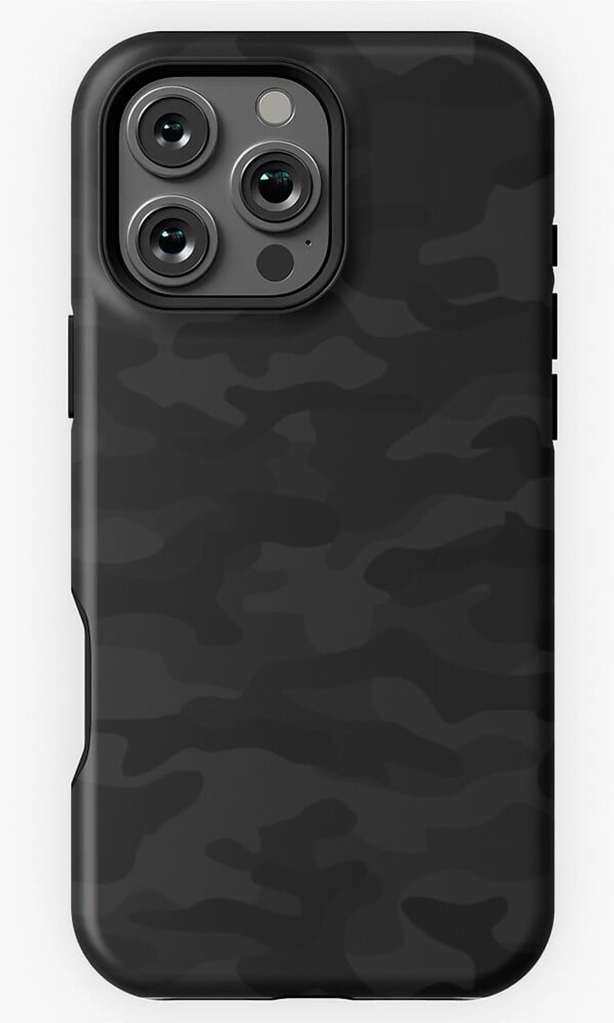 Midnight Jet Black Military Camo Pattern Army iPhone 11 12 13 14 15 16 ...
