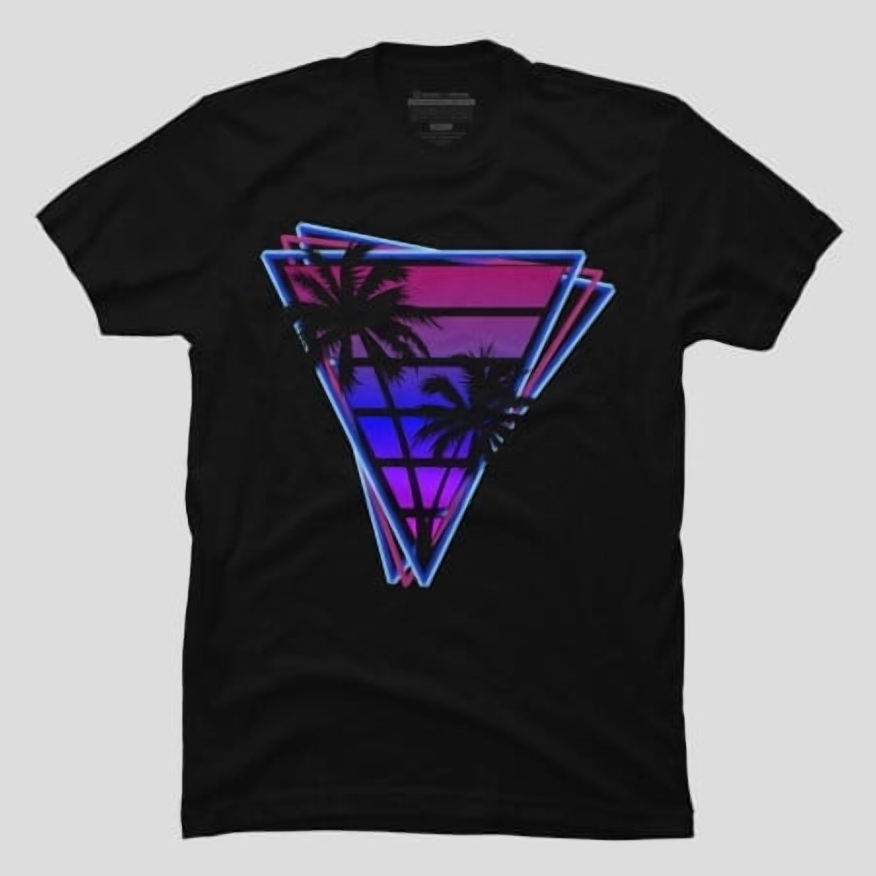 Midnight Passion 80s Synthwave Palm Tree, H29410 T-Shirt, for Men and ...