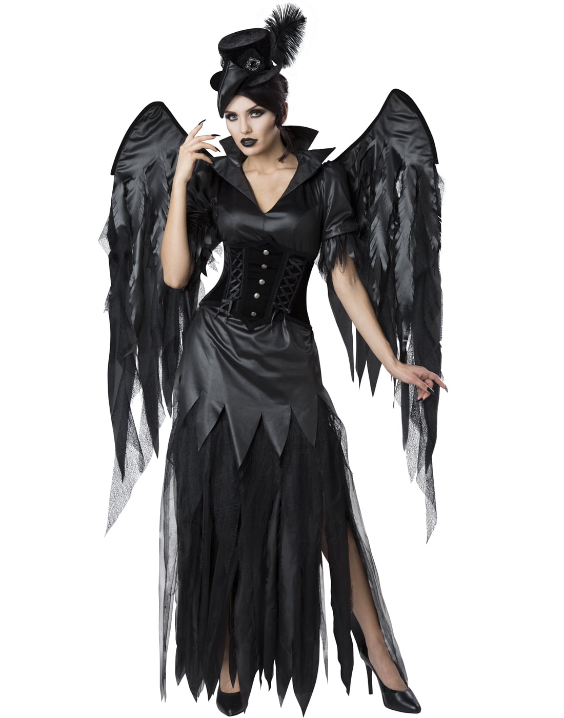Midnight Raven Womens Adult Black Angel Of Death Costume-M - Walmart.com