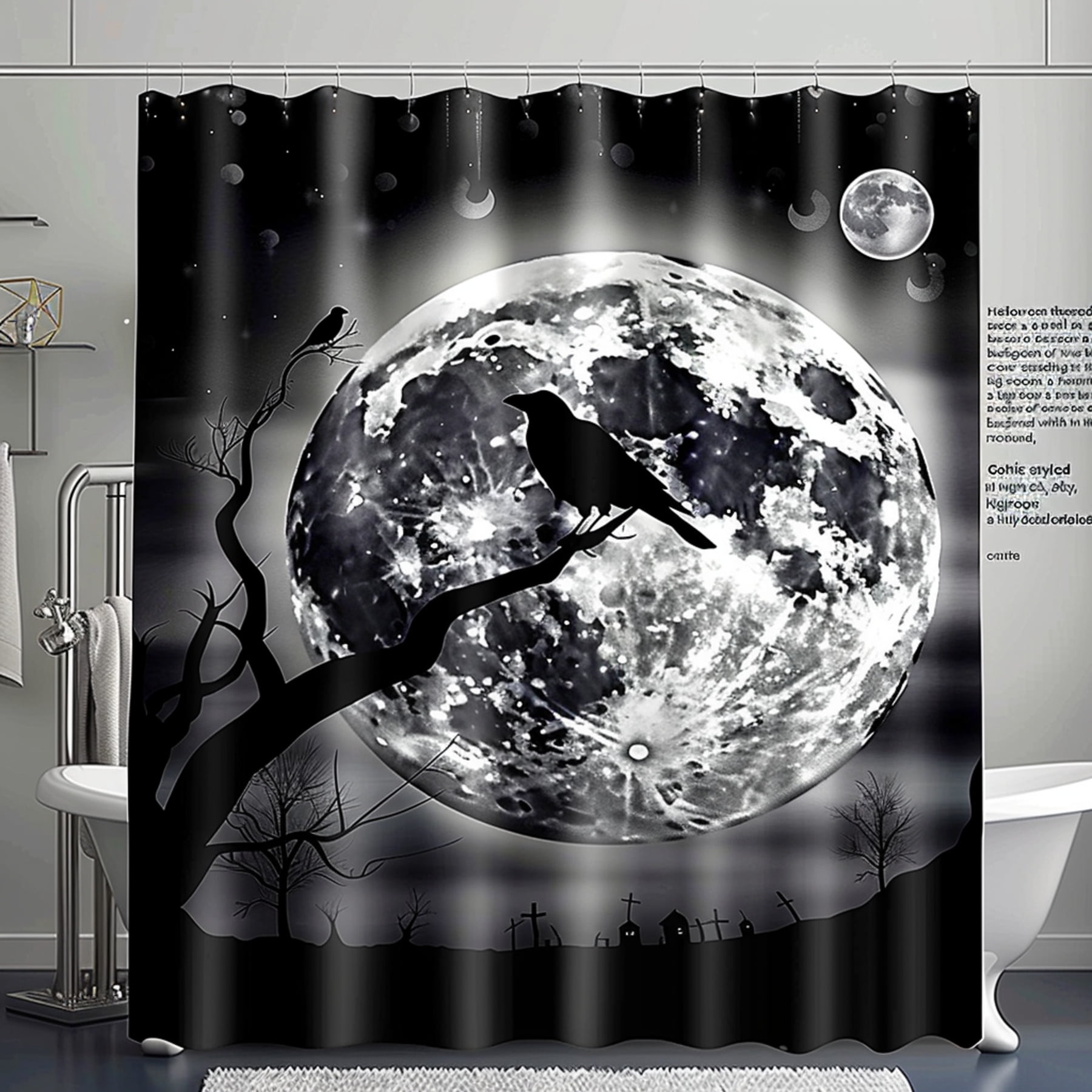 Midnight Shower Curtain: Transform your bathroom into a Gothic haven ...