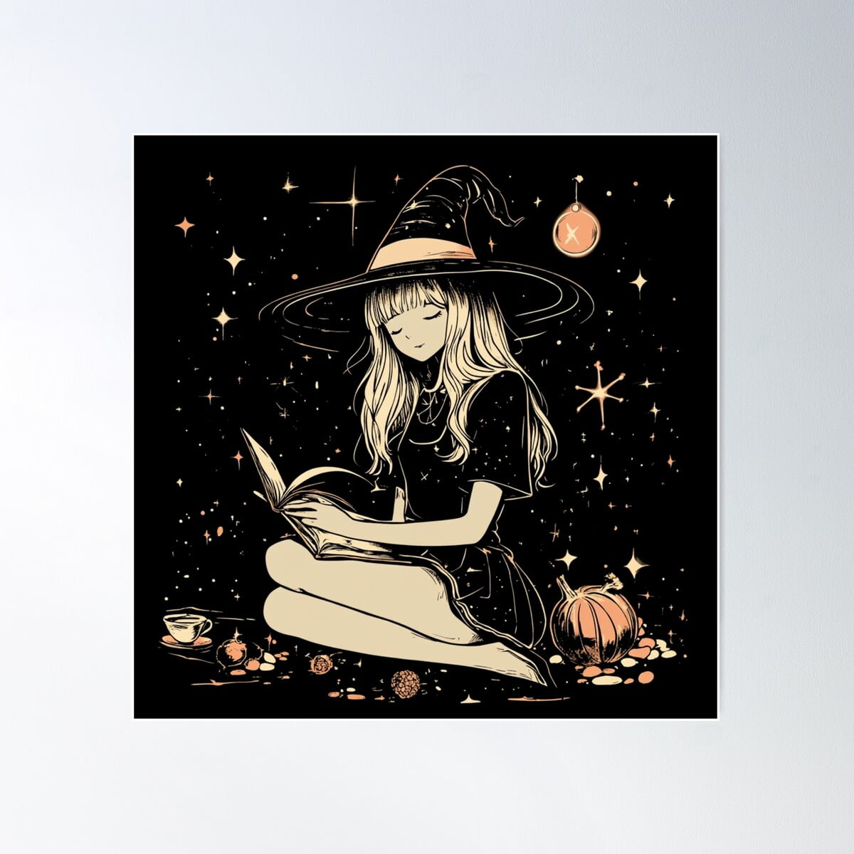 Midnight Spells: The Anime Witch'S Quiet Study Poster Wall Art, Modern ...
