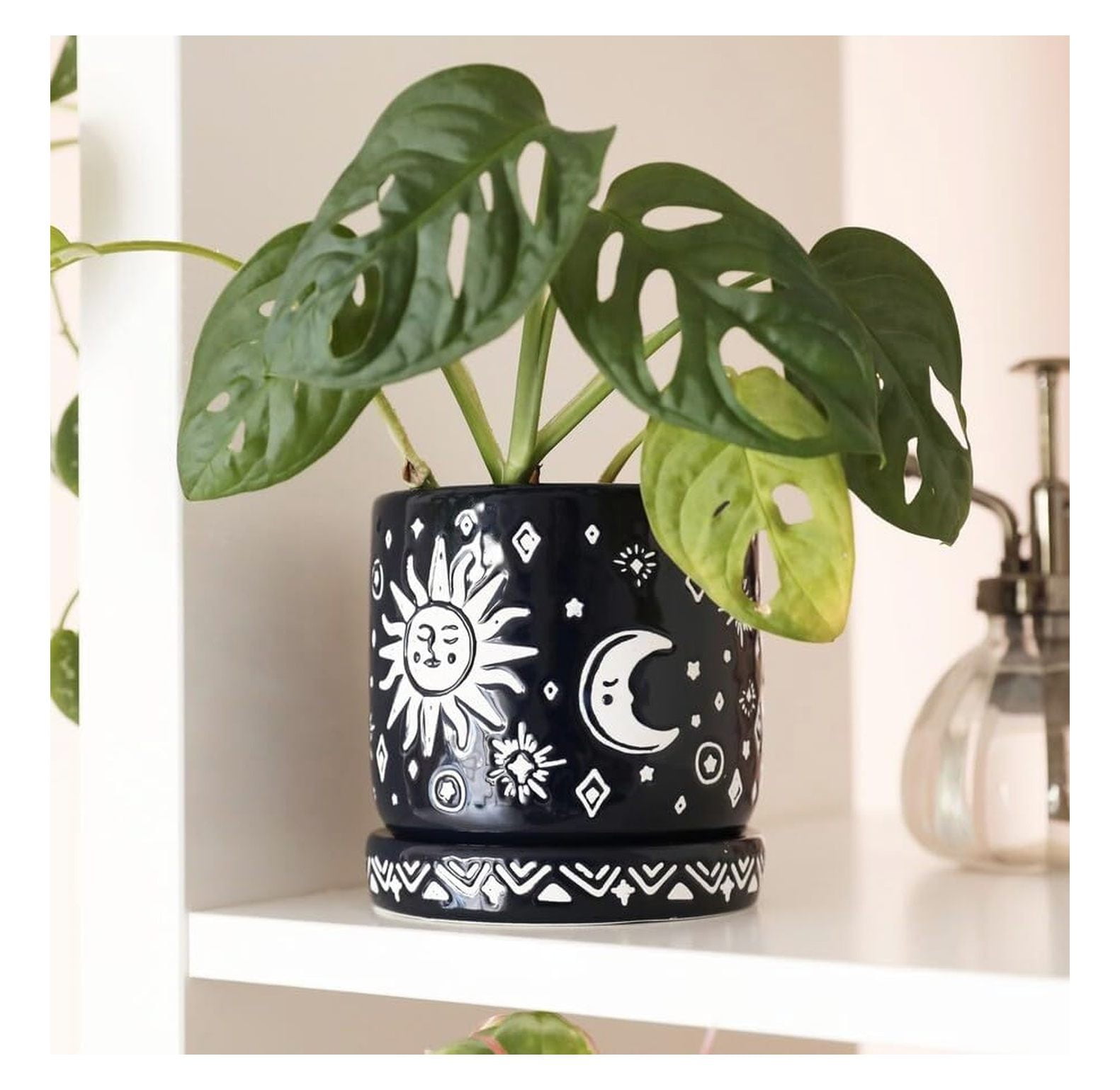 Midnight Sun & Moon Phases Planter | Indoor Planter | Planter for | Sun ...