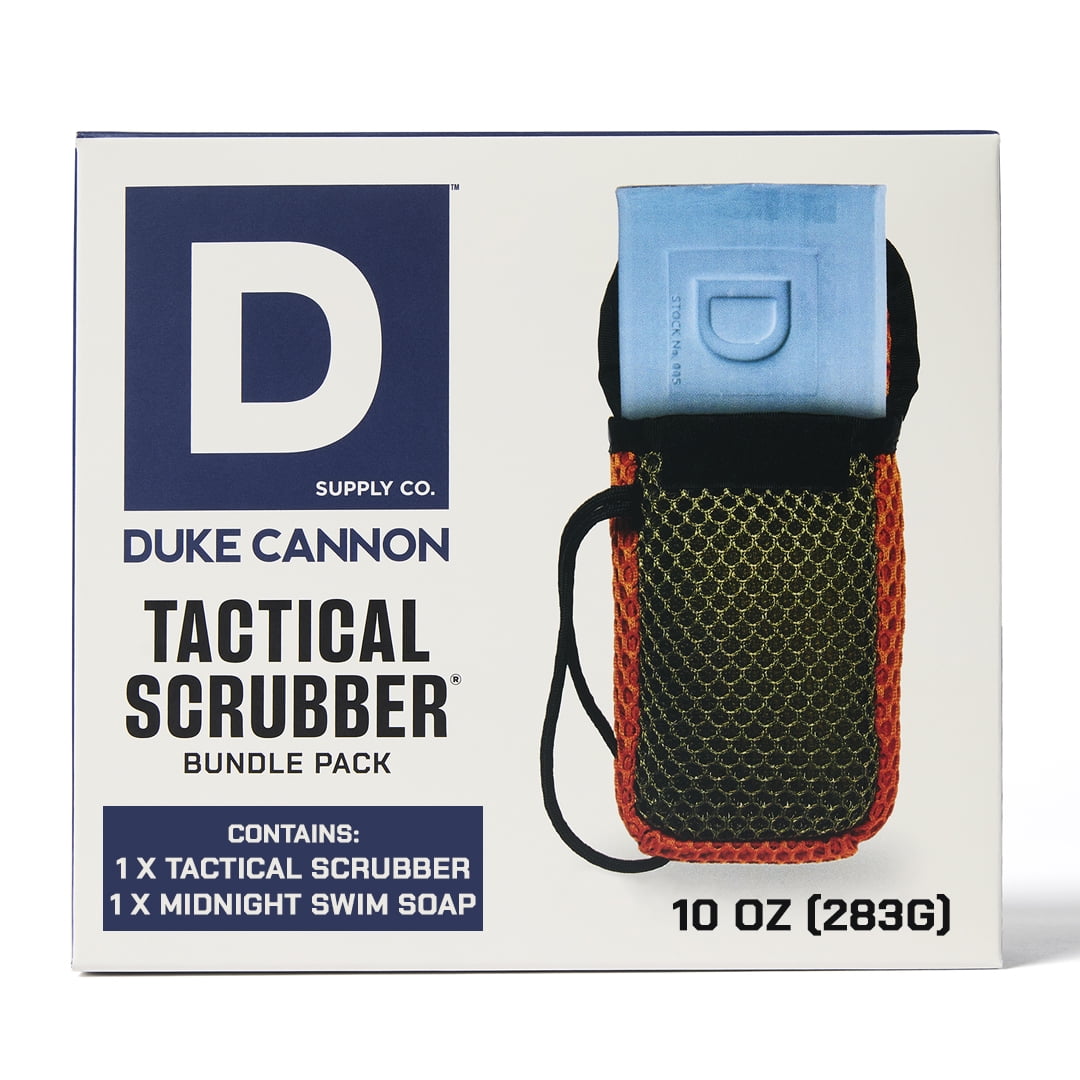 Duke Cannon Midnight Swim Bar Soap & Tactical Scrubber Bundle Pack ...