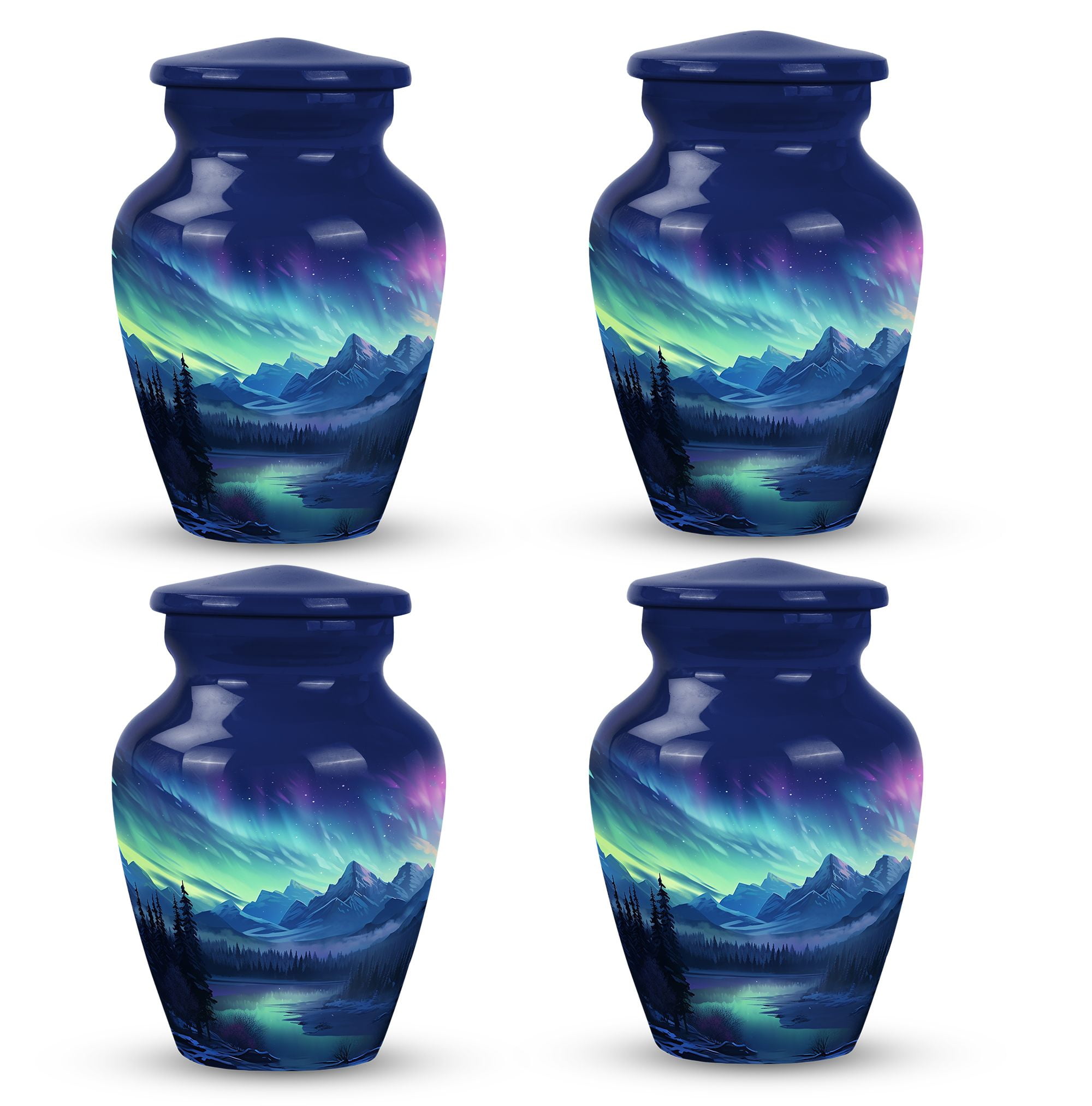 Midnight Symphony over Mountain Lake - Cremation Urn For Human Ashes ...