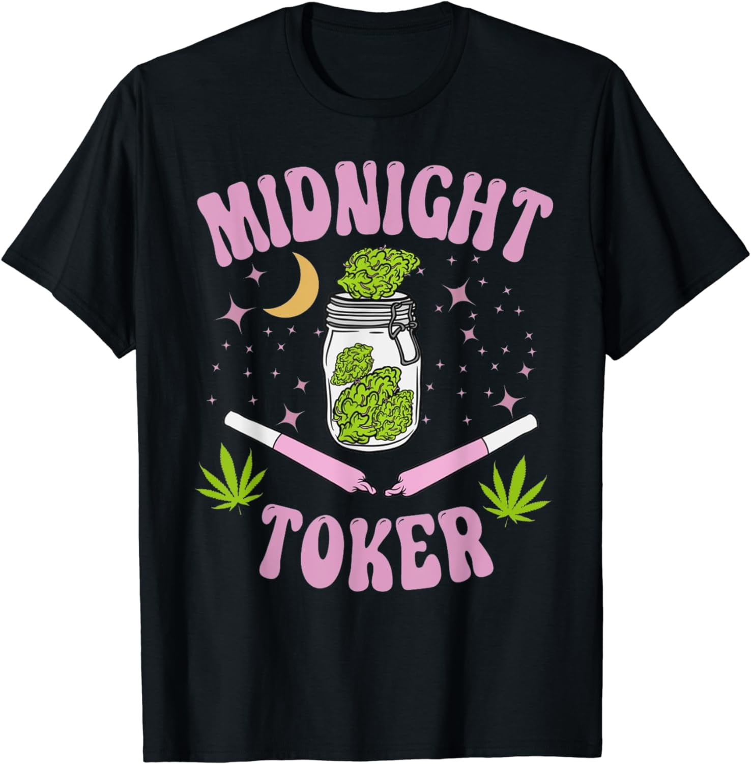 Midnight Toker Cannabis 420 Cannabis Weed Leaf Stoner Girl T-Shirt - Walmart.com