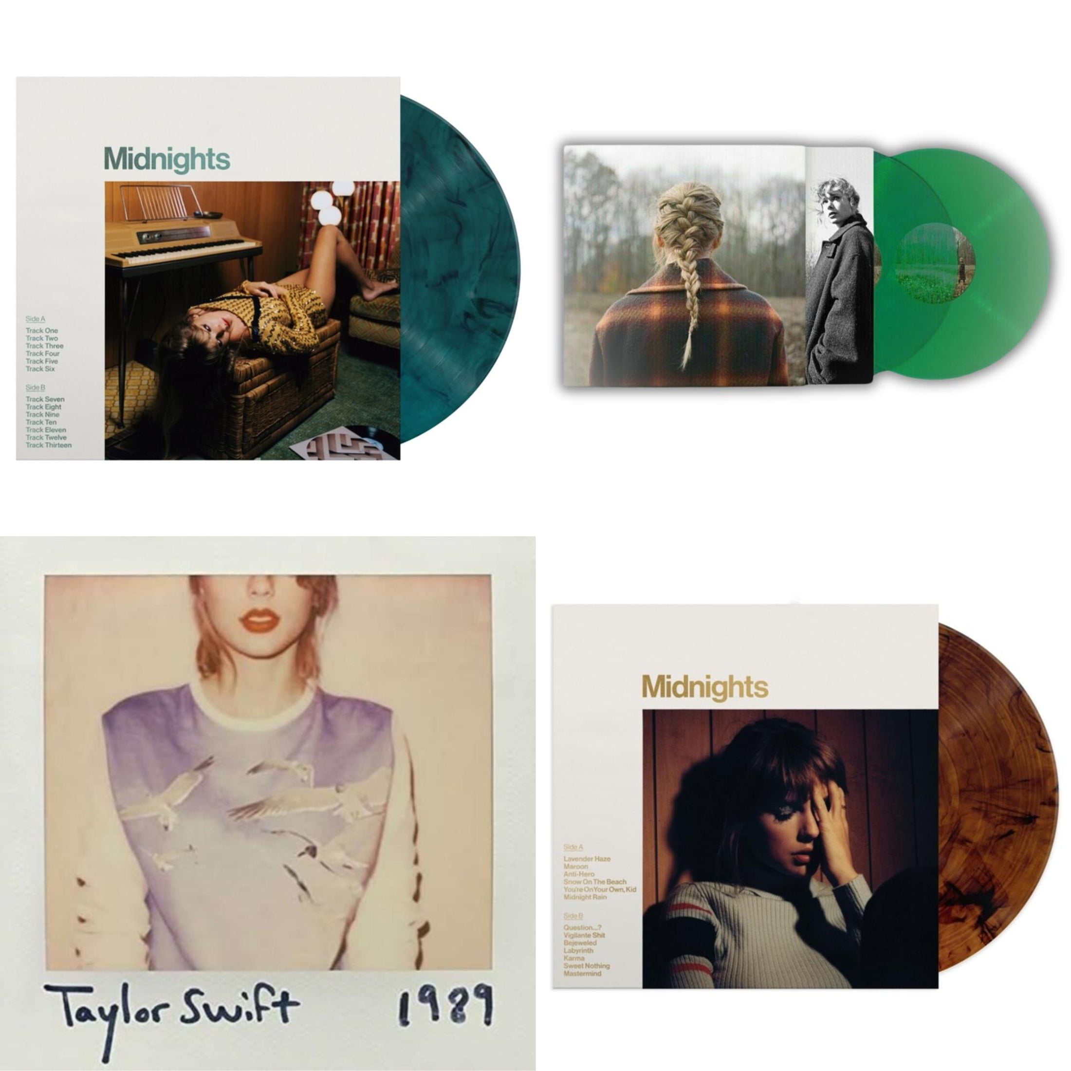 Midnights (X) (Jade Green LP Vinyl) & Taylor Swift - Evermore ...