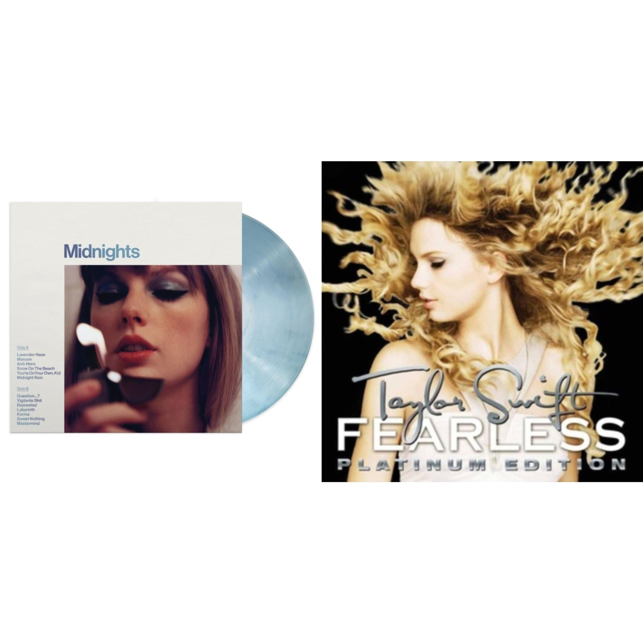 Midnights (X) (Moonstone Blue LP Vinyl) & Fearless Platinum Edition ...