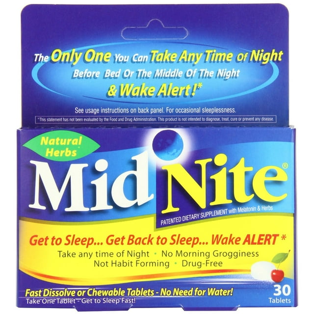Midnite Sleep Aid 30 Chewable Tablets Ea - Walmart.com