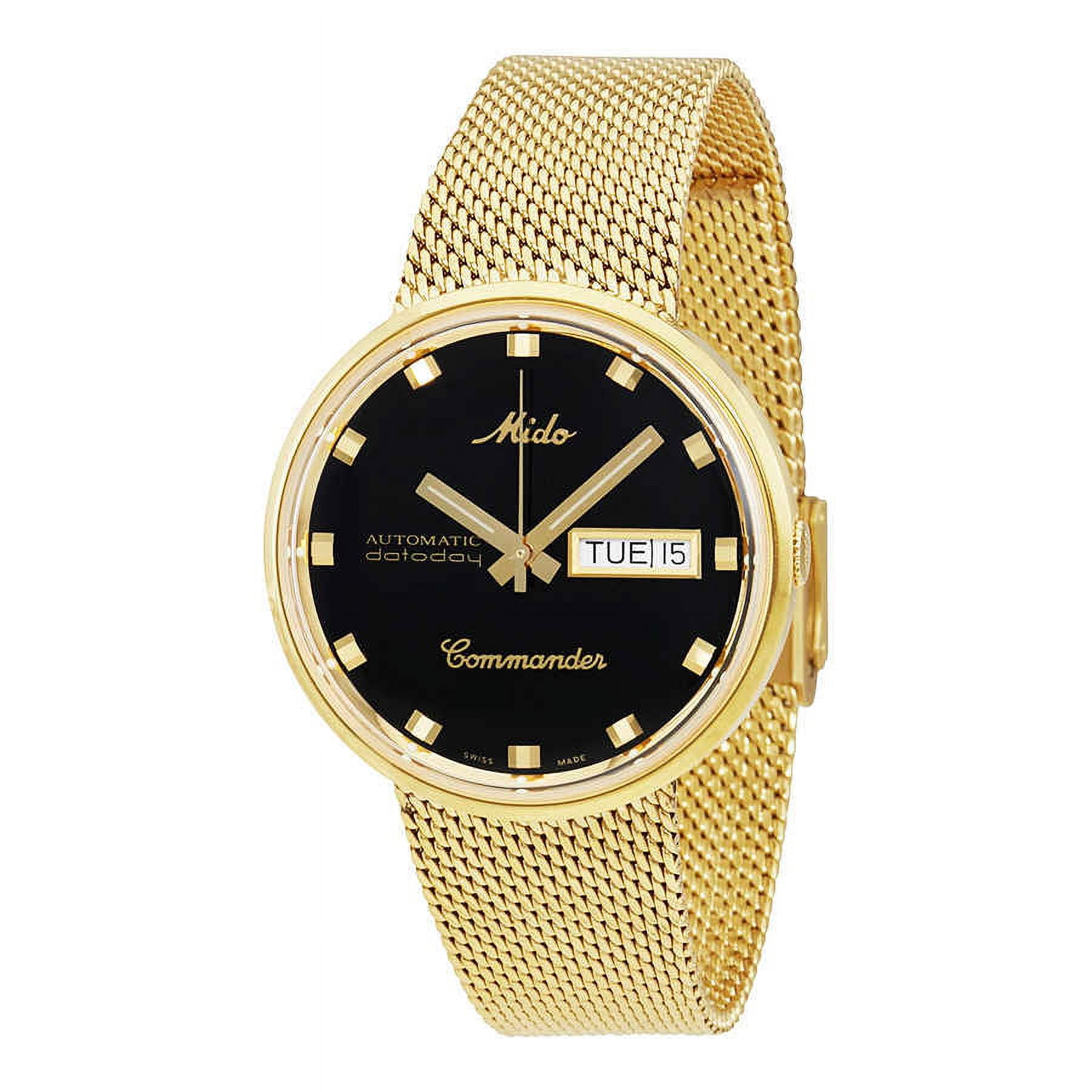 Mido Commander I Automatic Unisex Watch, Yellow Gold PVD Stainless ...