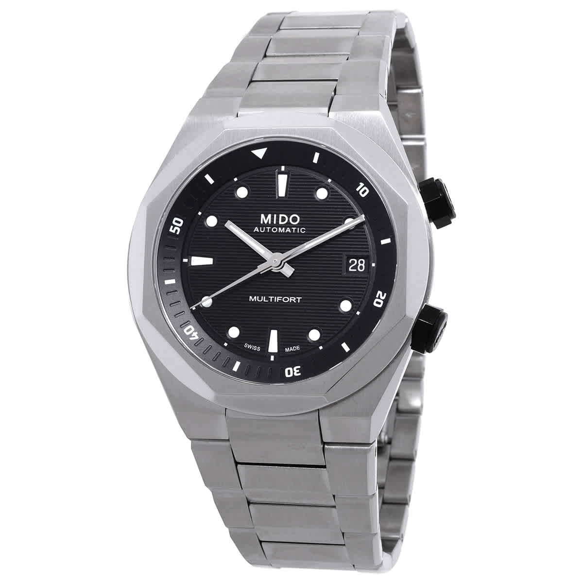 Mido Multifort 8 Two Crown Automatic Black Dial Watch M047.507.11.051 ...