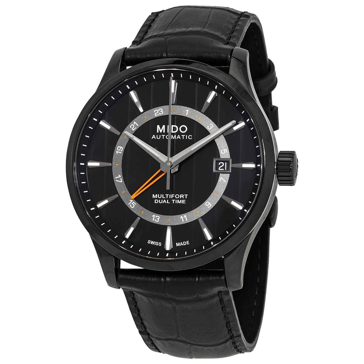 Mido Multifort Dual Time Automatic Black Dial Men's Watch ...