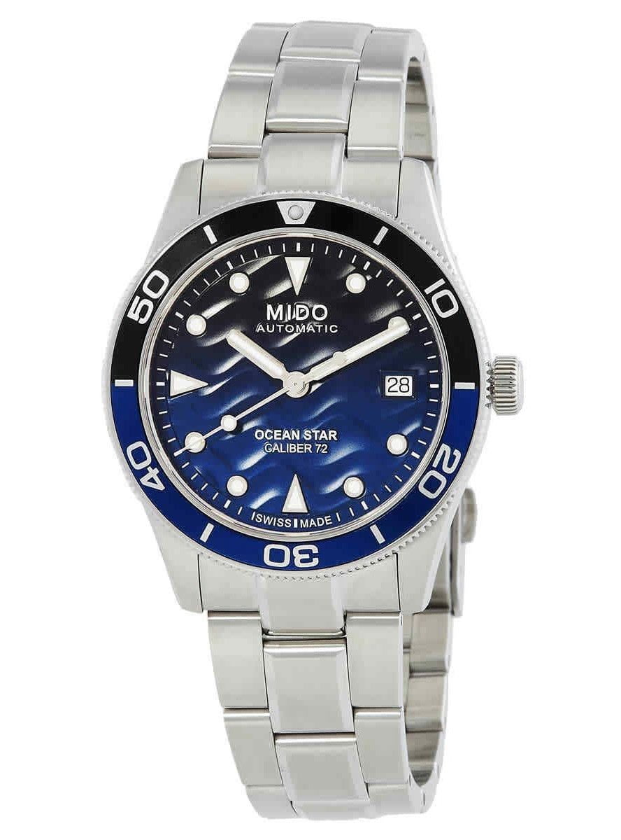 Mido Ocean Star Stainless Steel Blue Gradient Dial Automatic Diver's ...