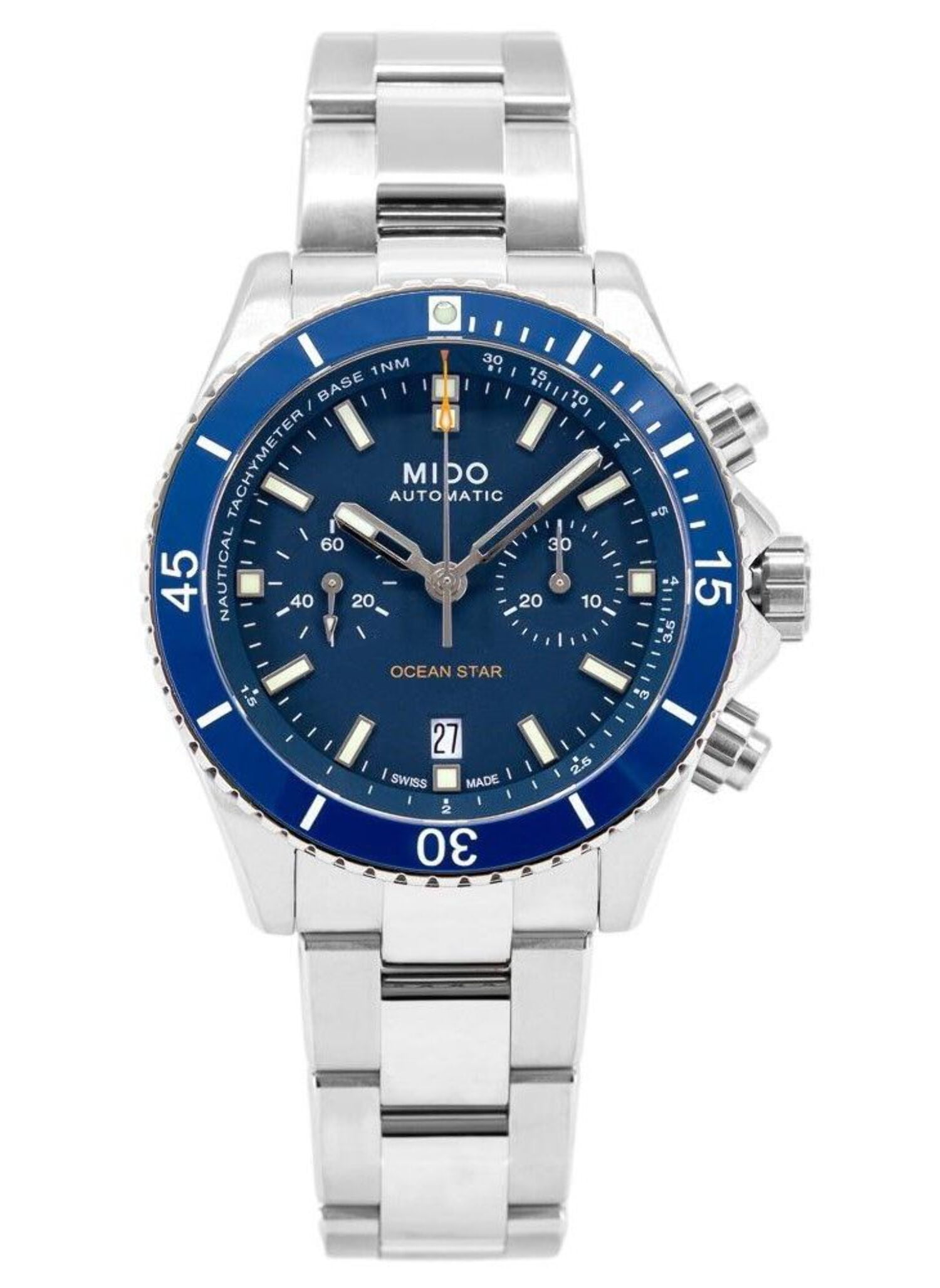 Mido Ocean Star Chronograph Titanium Blue Dial Automatic Diver's M026 ...