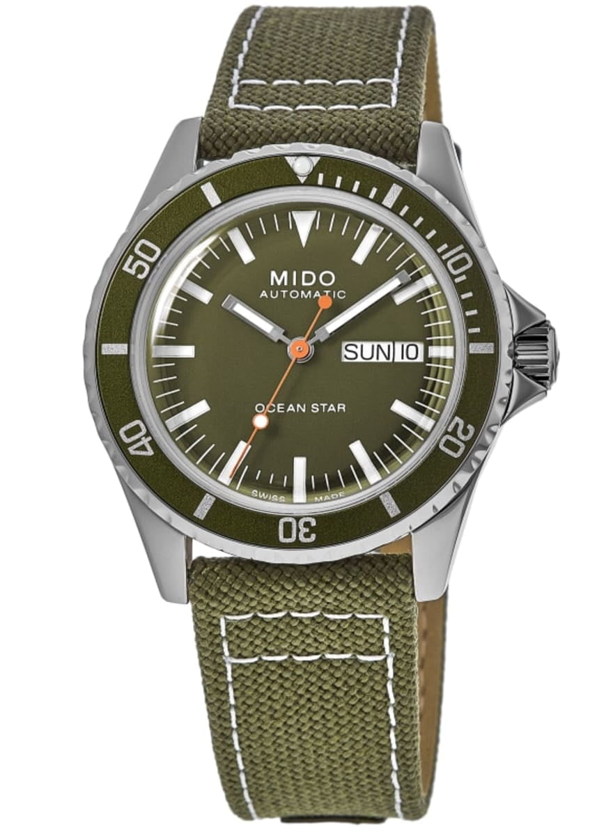 Mido Ocean Star Tribute Gradient Green Dial Fabric Strap Men's Watch ...