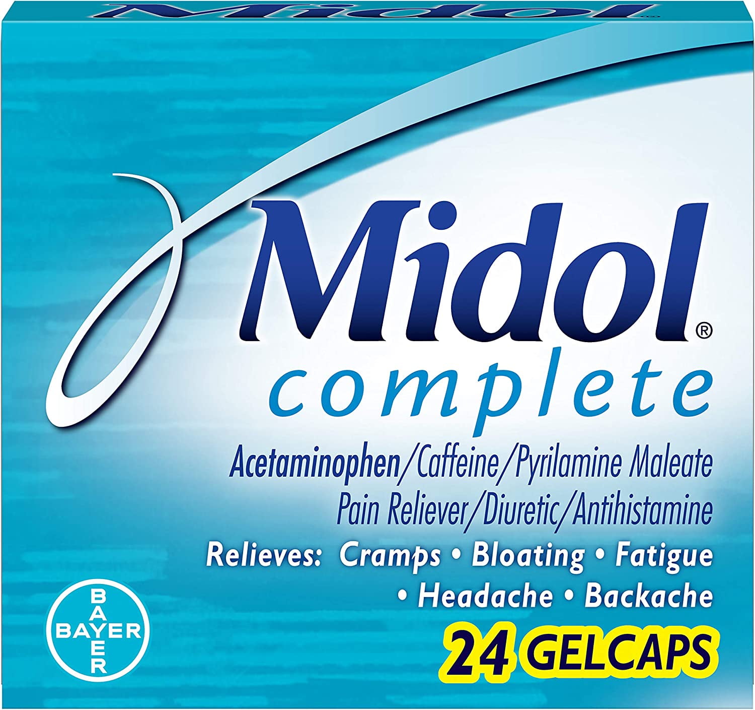 Midol Complete Maximum Strength Acetaminophen Menstrual Pain Reliever ...