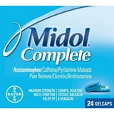 Midol Menstrual Complete - Maximum Strength Gelcaps, 24 CT (Pack of 6 ...