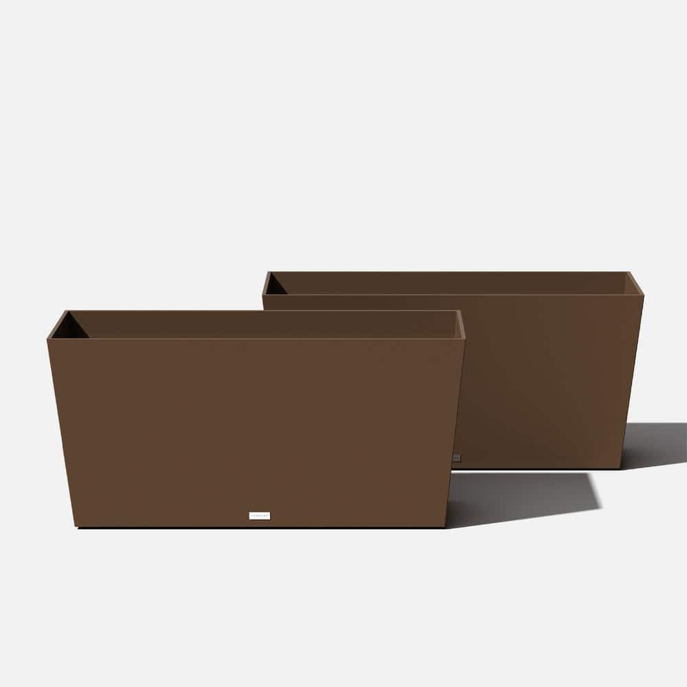 Midori 39 in. Espresso Plastic Long Trough Planter (2-Pack) - Walmart.com