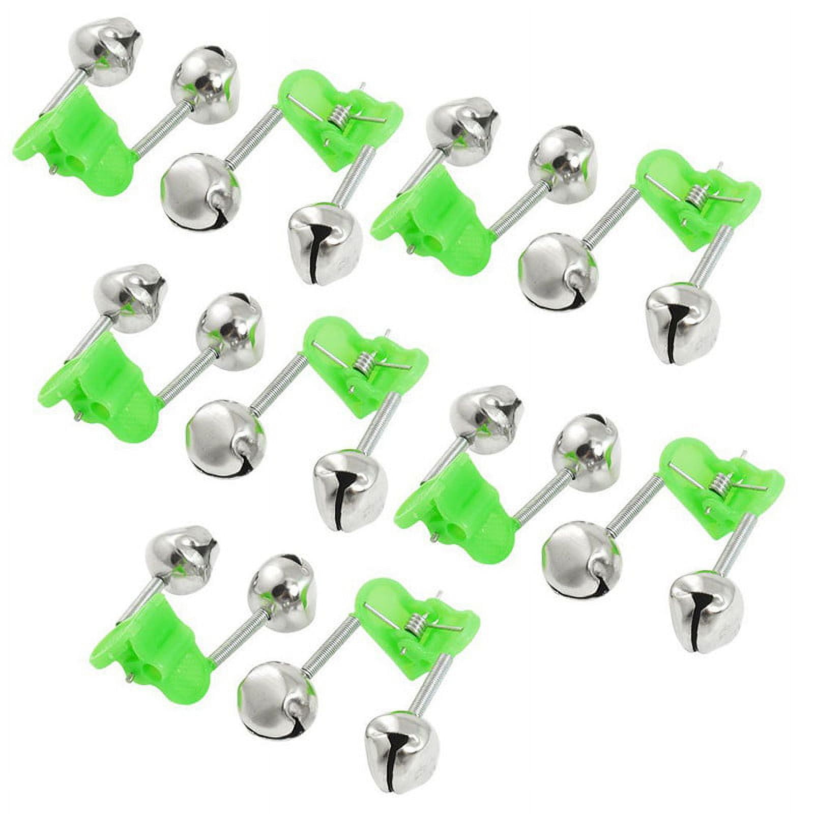 Midsumdr 10Pcs Green Fishing Alarms Fishing Rod Bells Clamp Tip ABS ...