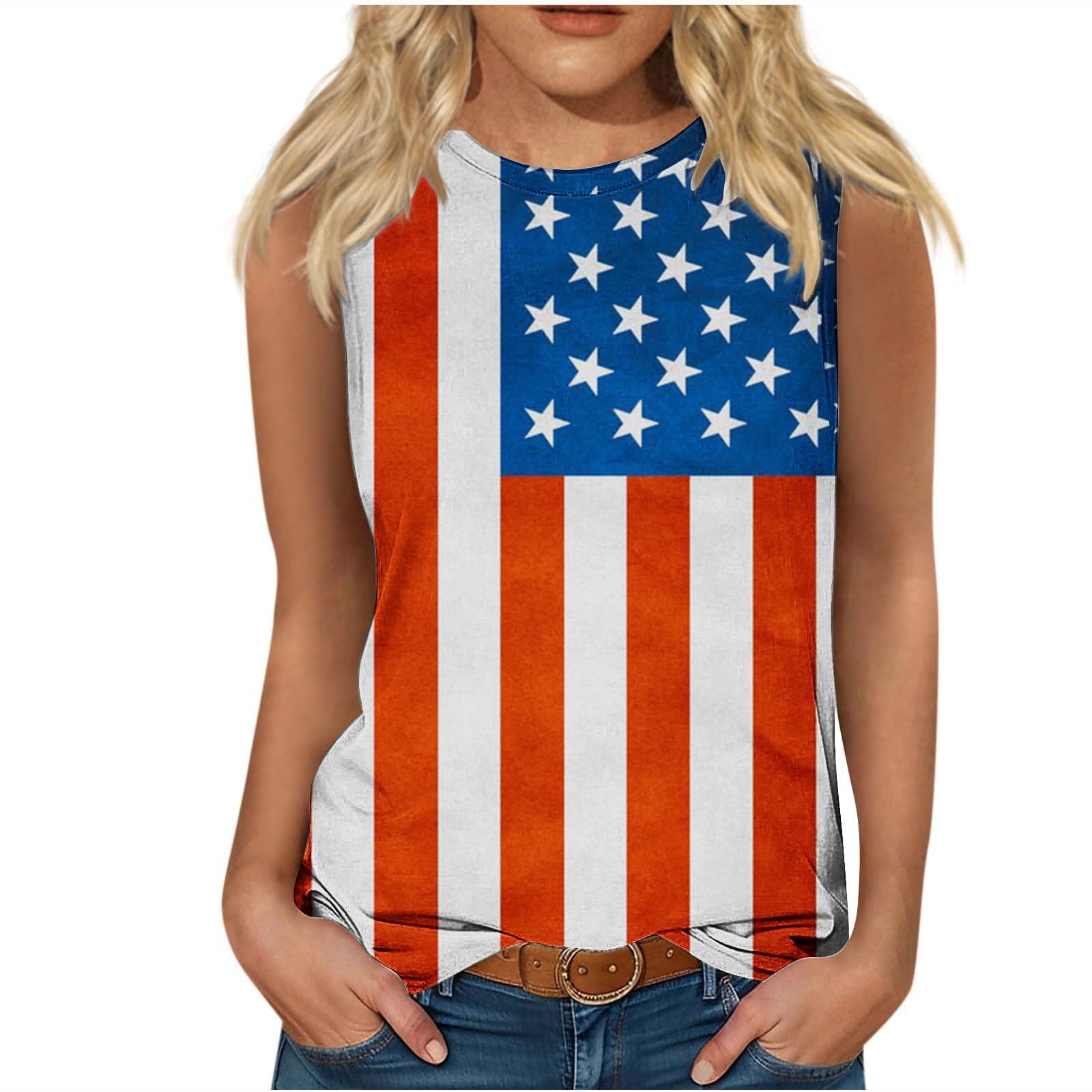 Midsumdr American Flag Tank Top Women 4th of July Tanks Tops for Womens ...