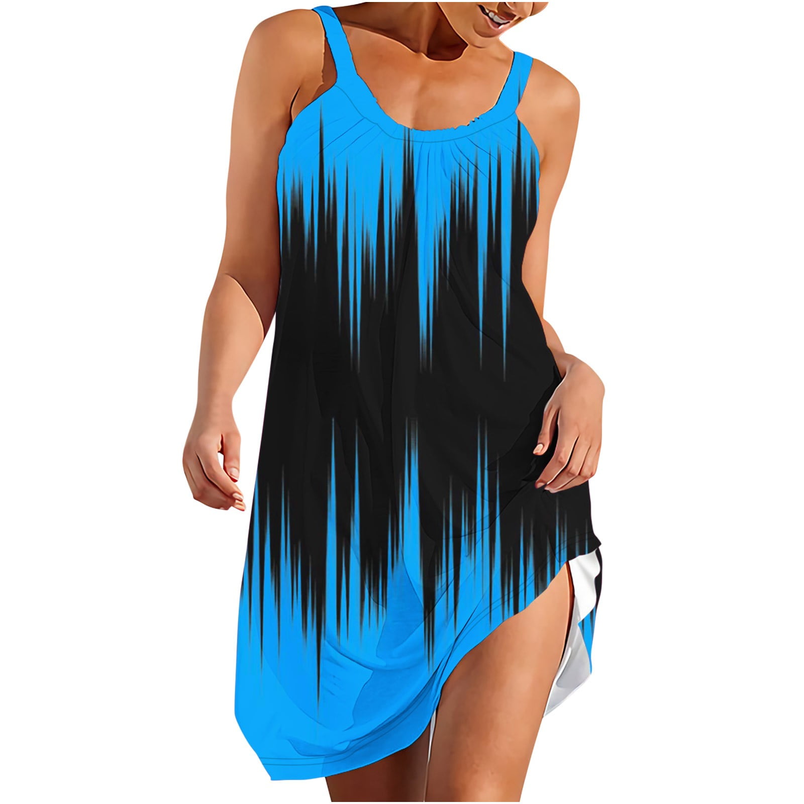 Midsumdr Dresses for Women 2025 Fashionable Sleeveless Round Neck Tid ...