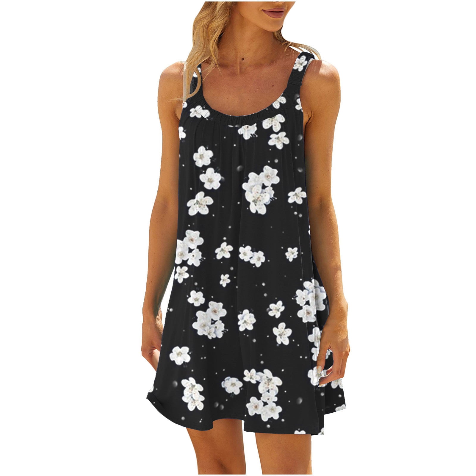 Midsumdr Dresses for Women 2025 Summer Fashion Round Neck Sleeveless ...