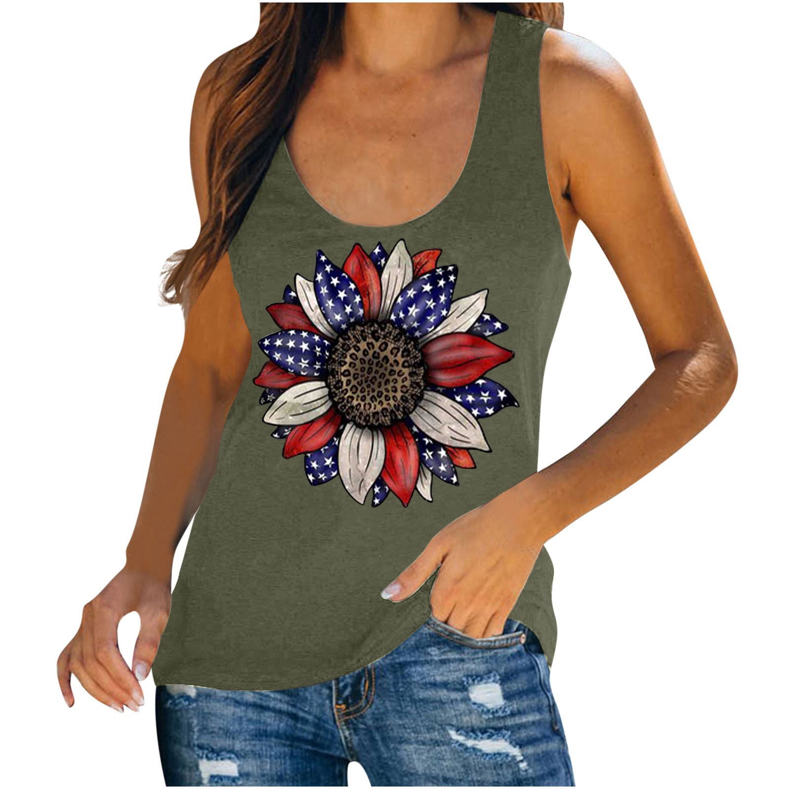 Midsumdr Independence Day Tank Tops for Women 2025 Casual Sleeveless ...