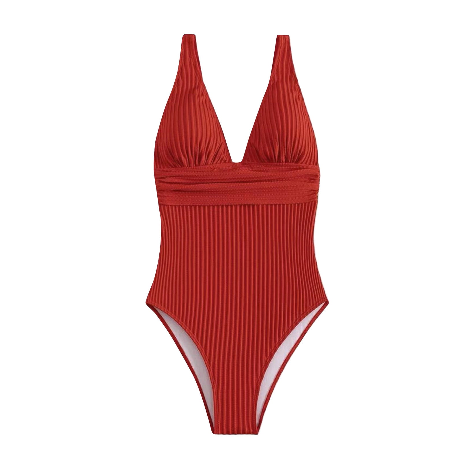 Midsumdr One Piece Swimsuit Women Vintage Solid Color Mesh Swimwear ...