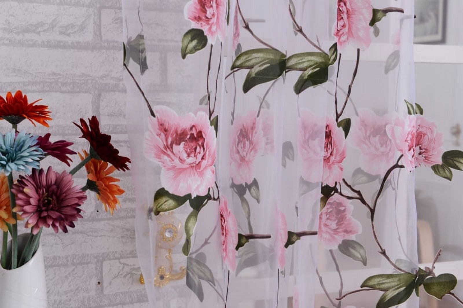 Midsumdr Shower Curtain Liner Peony Tulle Window Screens Door Balcony ...