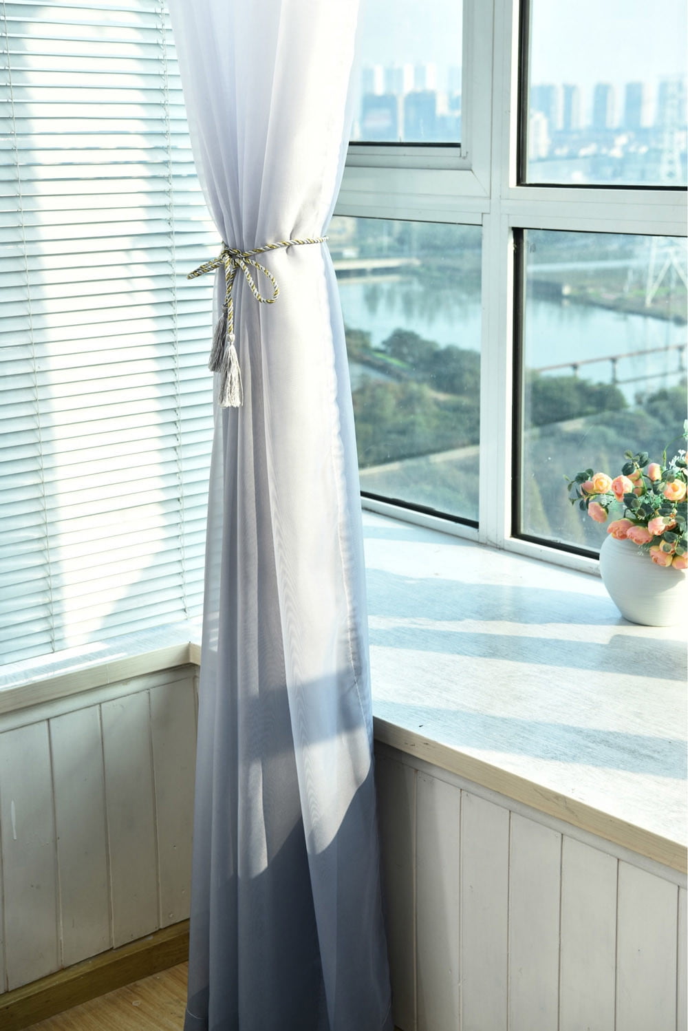 Midsumdr Shower Curtain Liner Valances Tulle Voile Door Window Curtain ...