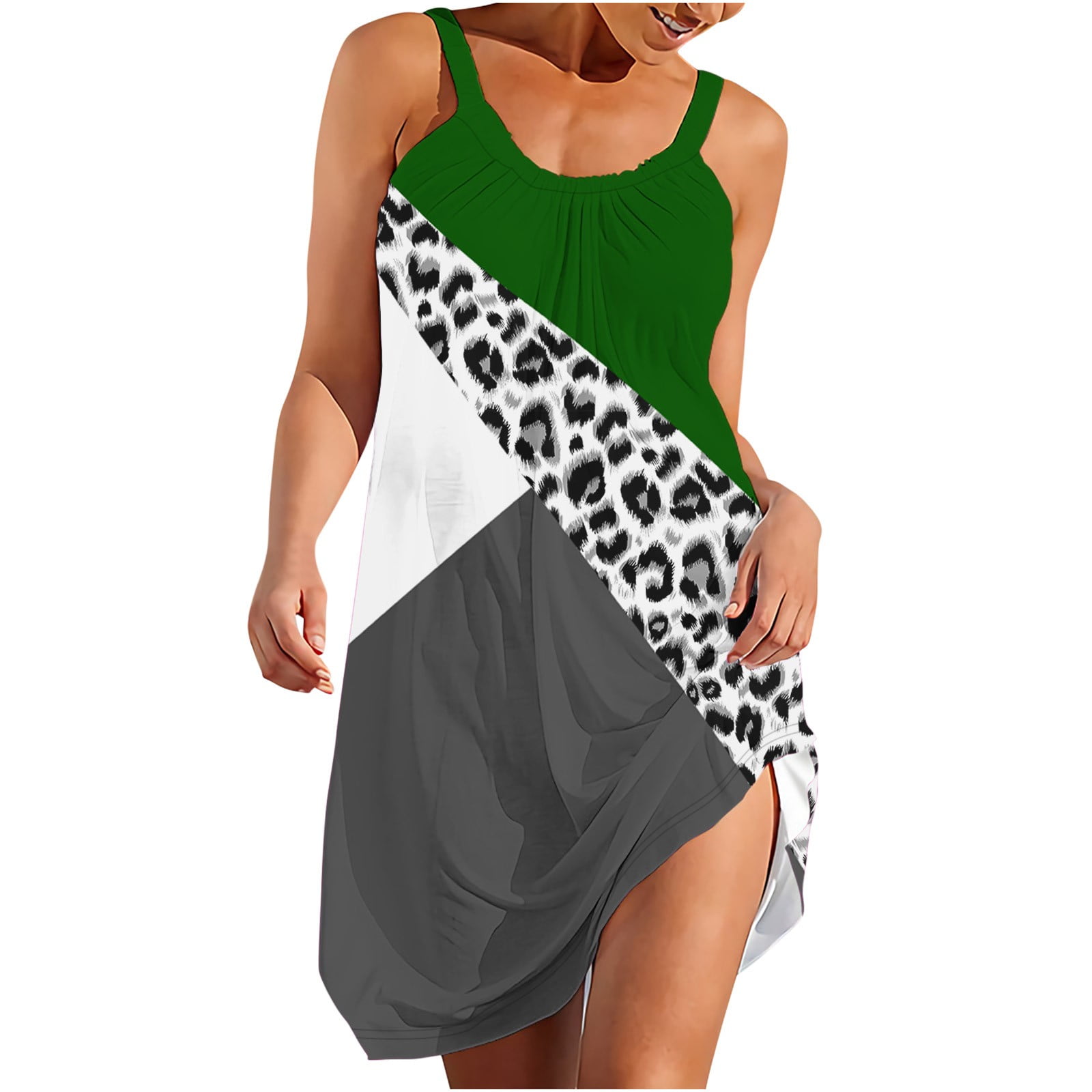 Midsumdr Summer Dresses for Women 2025 Fashionable Sleeveless Round ...