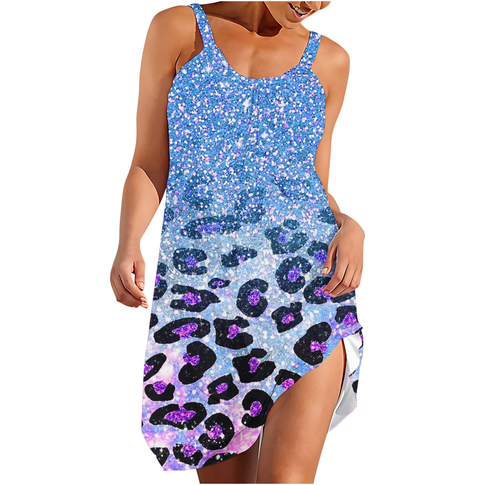 Midsumdr Summer Dresses for Women 2025 Fashionable Sleeveless Round ...