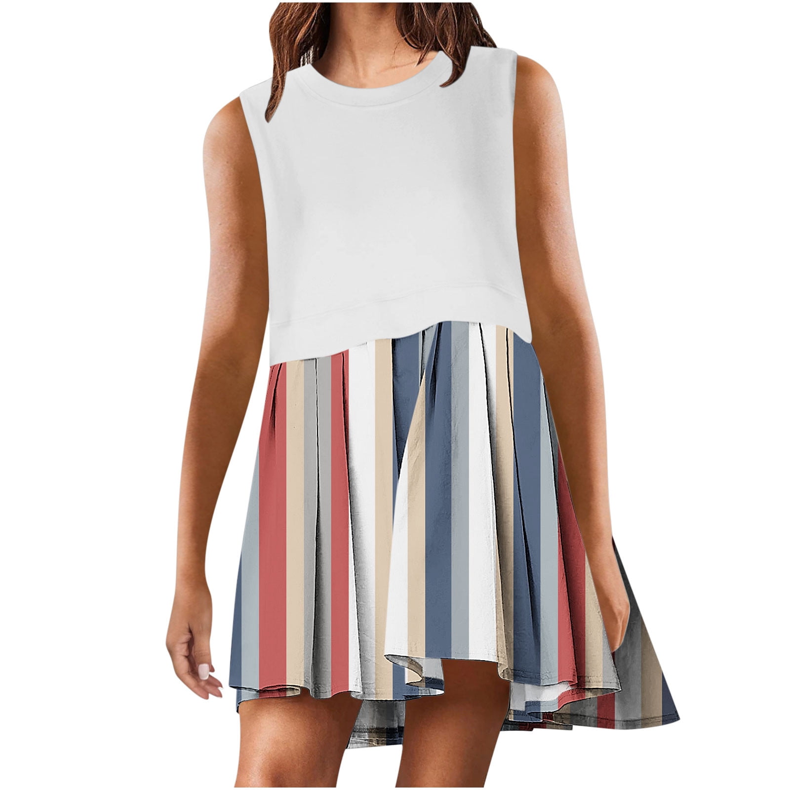 Midsumdr Sundresses for Women 2025 Casual Patchwortk Loose Plus Size ...