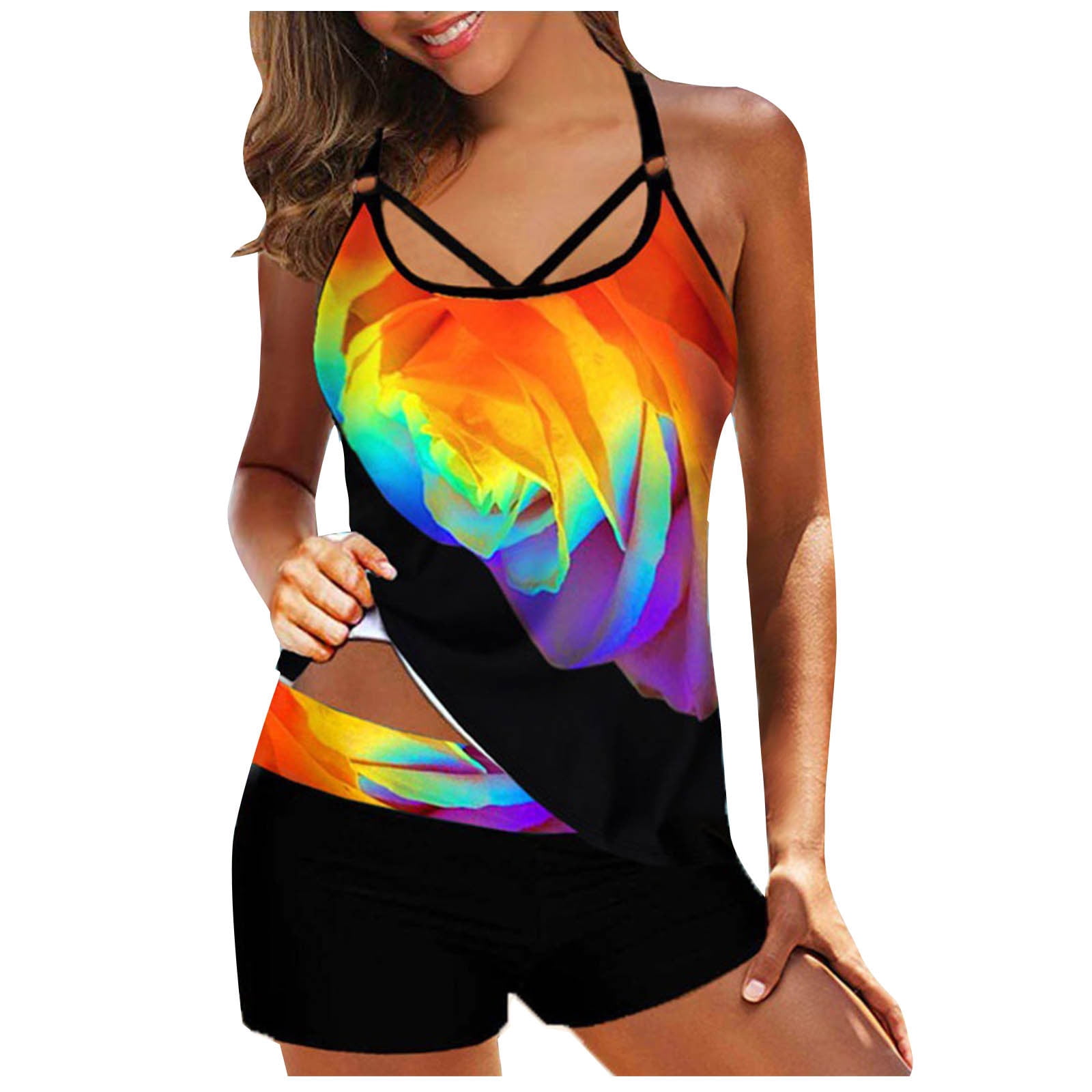 Midsumdr Tankini Bathing Suits for Women Conservative Two Piece ...