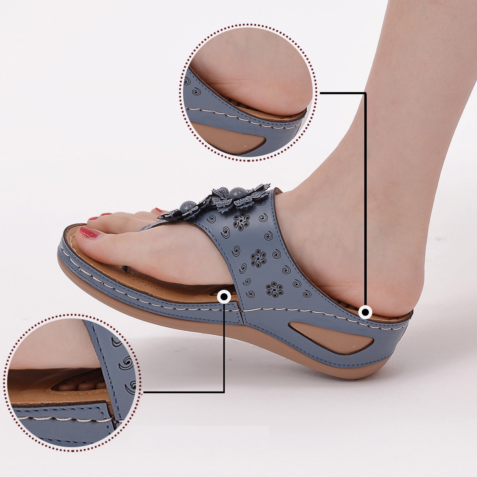 Midsumdr Wedge Sandals For Women Fashion Women Sandals with Arch ...