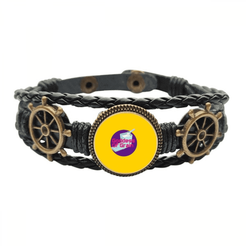 Midsummer Goddess Blessing Harvest Leather Braided Ocean Bracelet ...