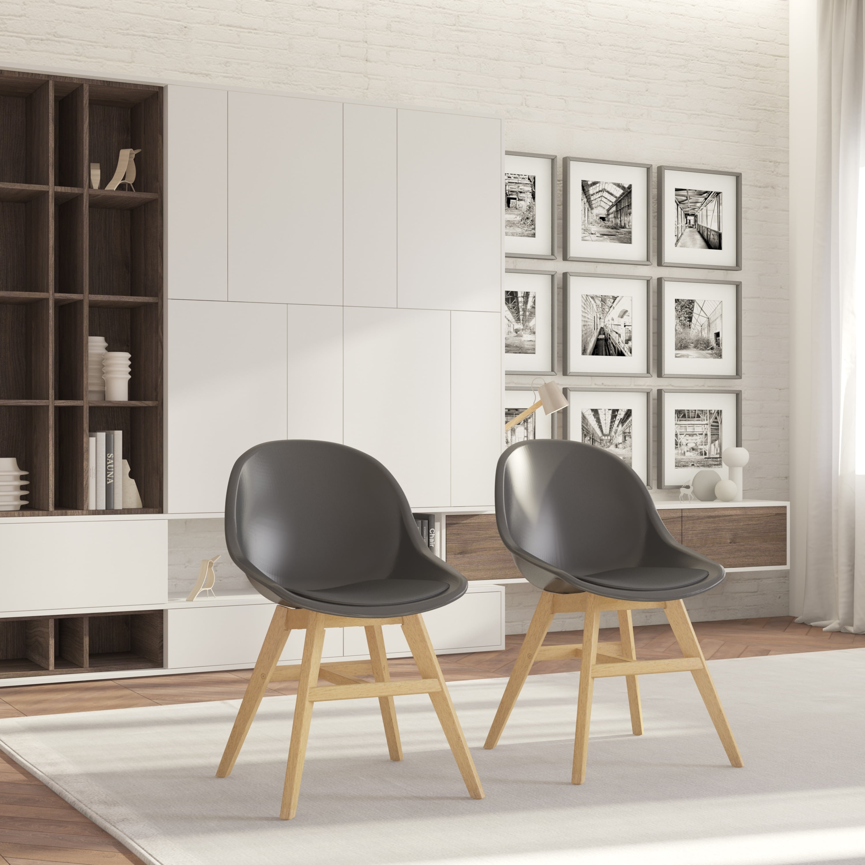 Midtown Concept Jade 2-Piece Indoor Chairs Set - With Cushions Side ...