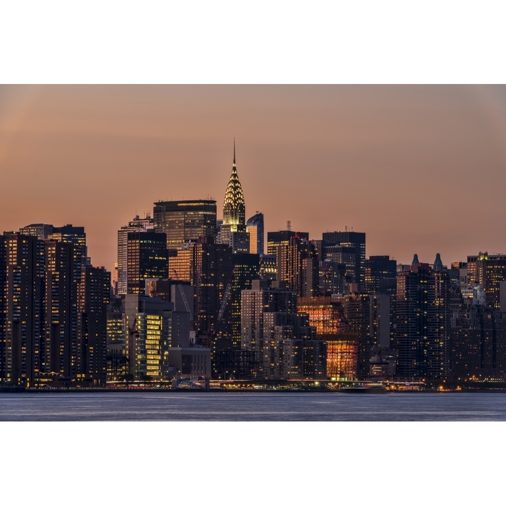 Midtown Manhattan skyline at sunset; New York City New York United ...