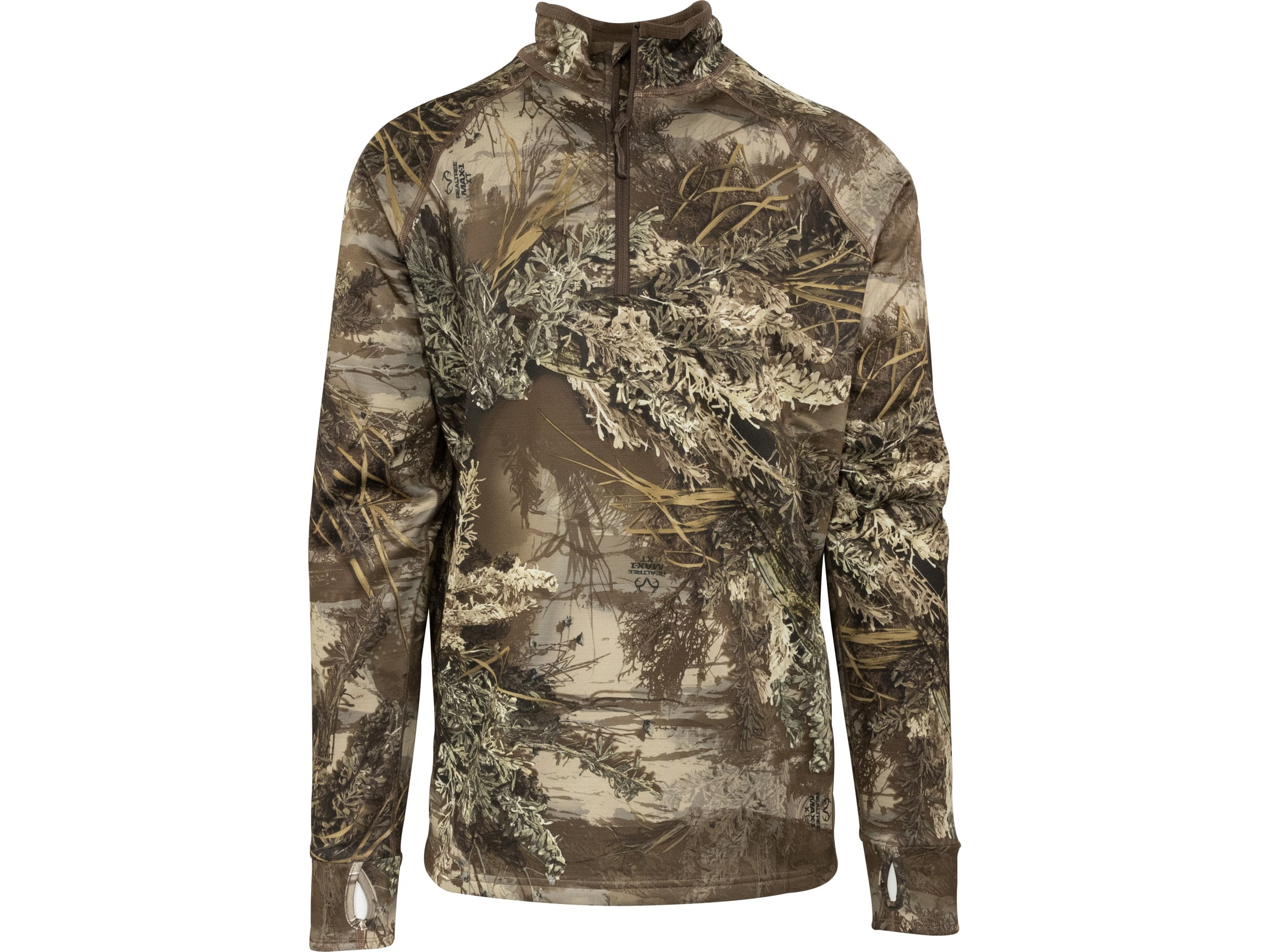 MidwayUSA Men's Grid Fleece Long Sleeve Crew Neck Shirt Realtree Max-1 ...